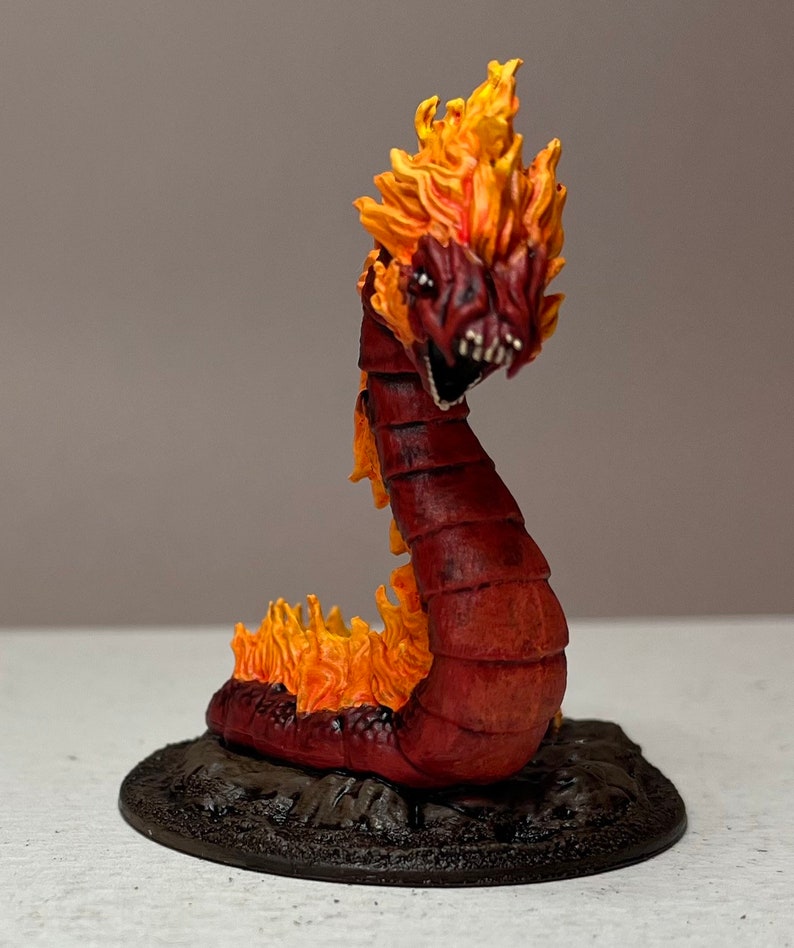 Inferno Serpent Fire Snake Painted D&D Dnd Mini Dungeons and - Etsy