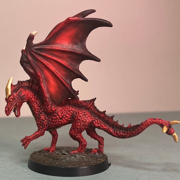 Young Black Dragon Miniature Painted - Etsy