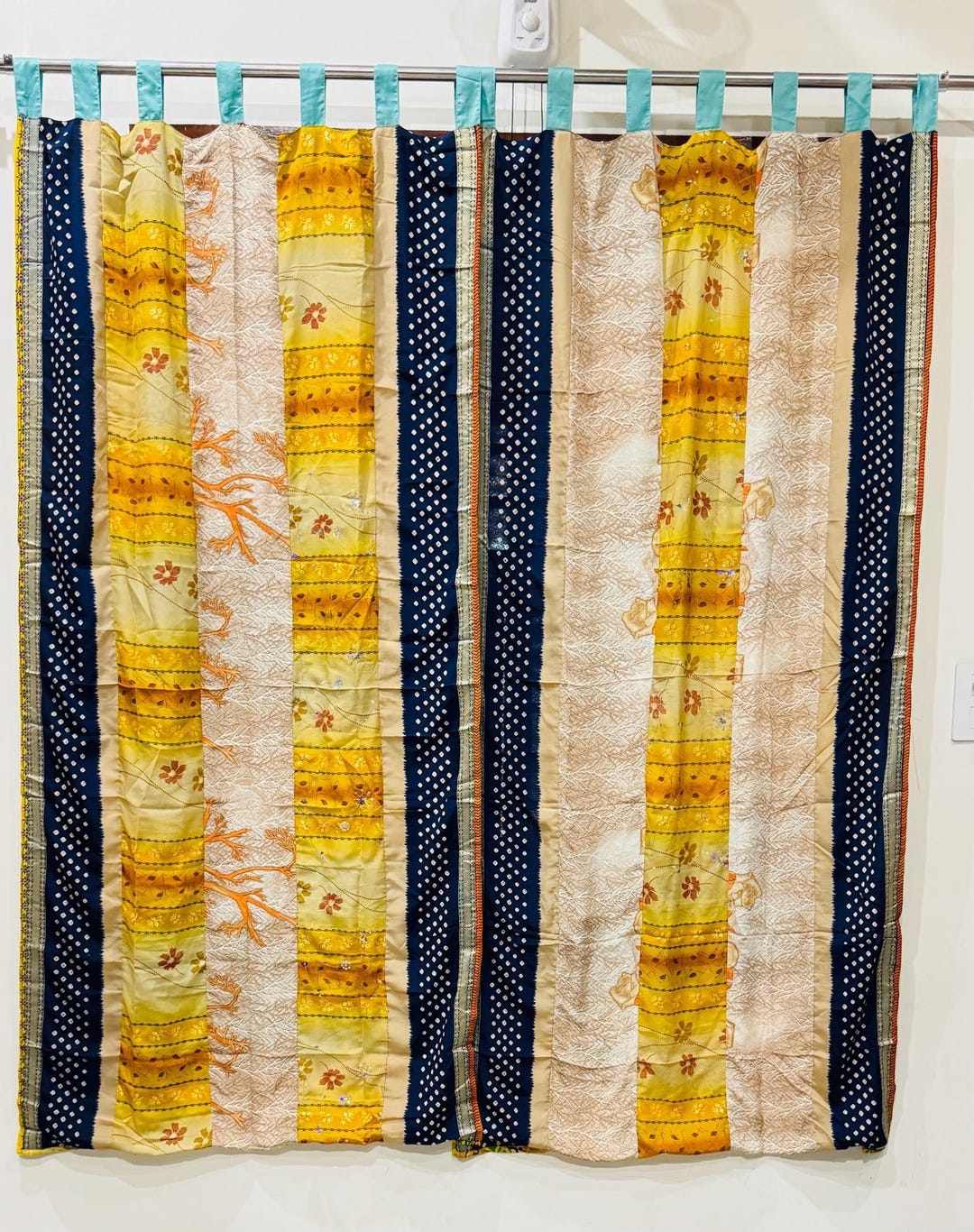 Bohemian Vintage Handmade Door Curtains in Multi Colour Upcycled Silk ...