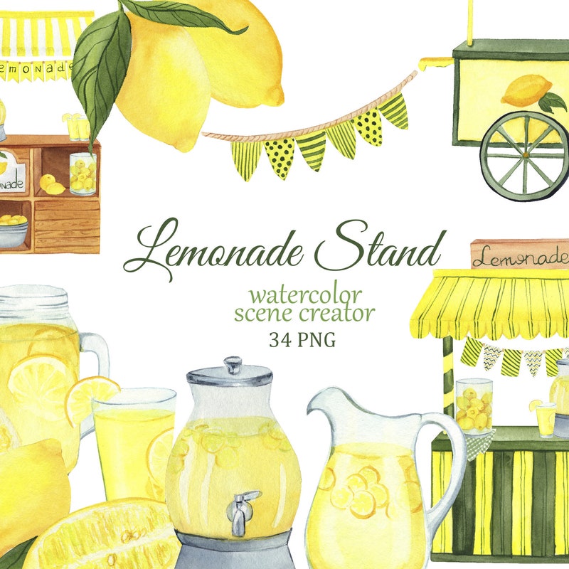Lemonade Stand Clipart - Etsy