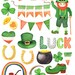 St. Patricks Day Watercolor Clipart, Irish Clipart, Lucky Shamrock ...