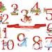 The 12 Days of Christmas Watercolor PNG Clipart With Gold Numbers for ...