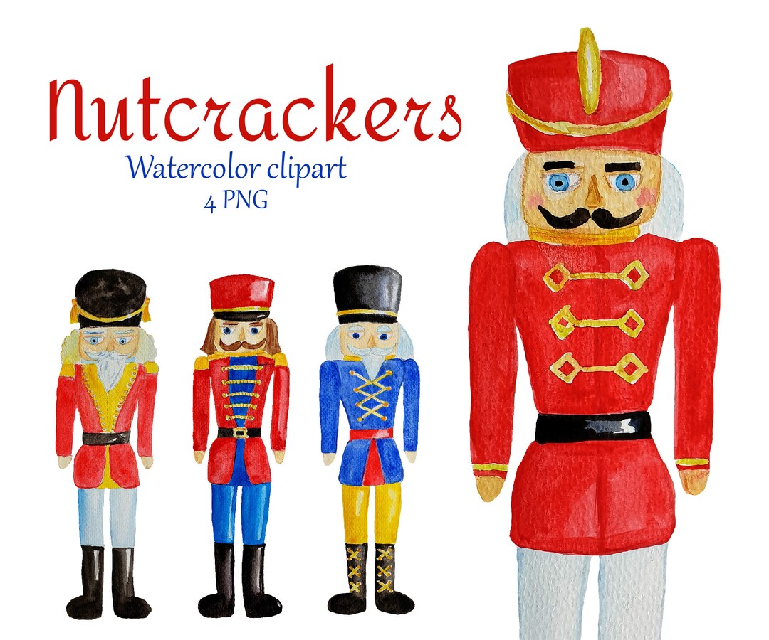 Watercolor Nutcracker Clipart. Christmas PNG Clip Art. - Etsy