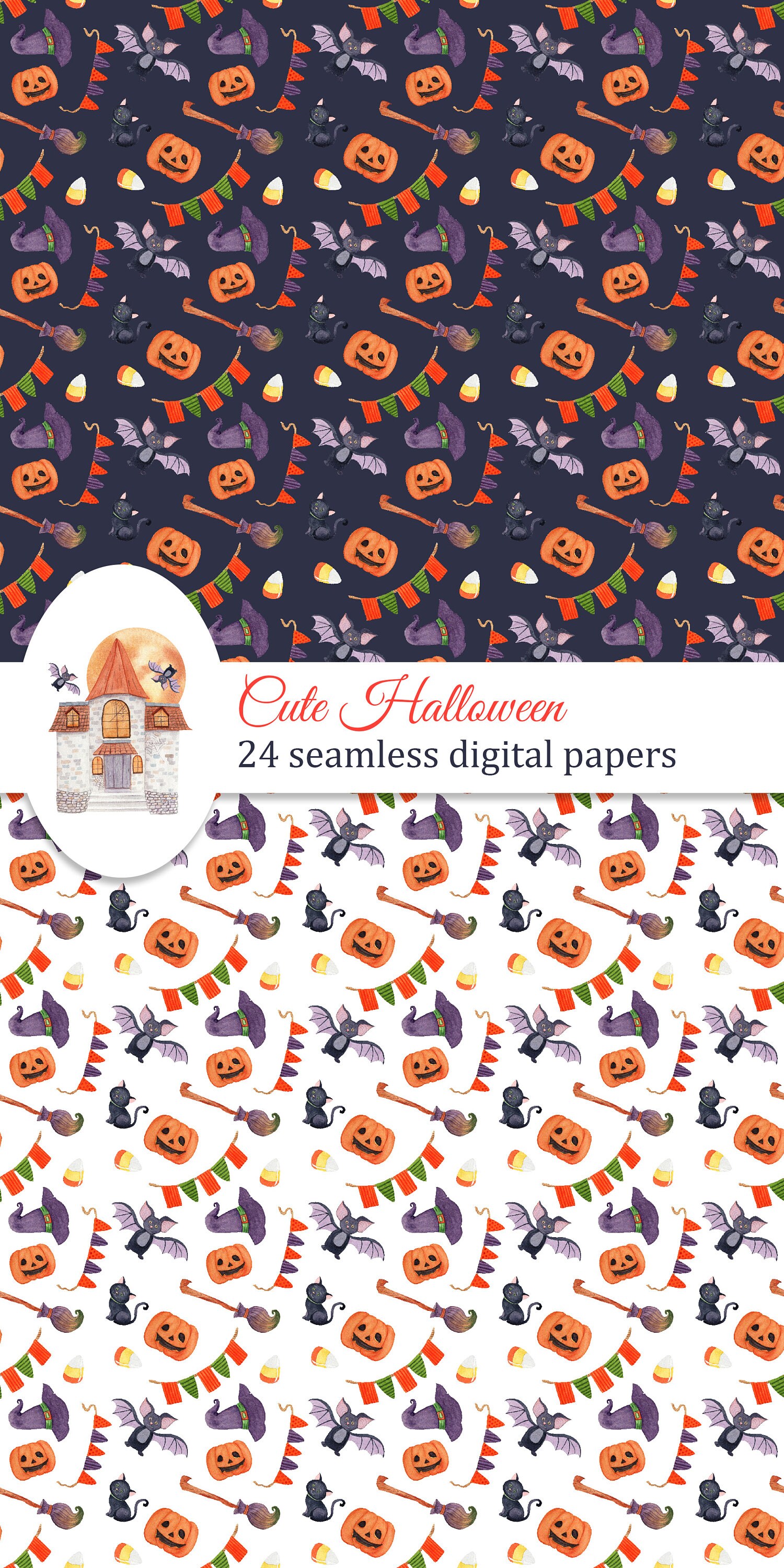 Halloween Digital Paper Halloween Background Kids Seamless - Etsy