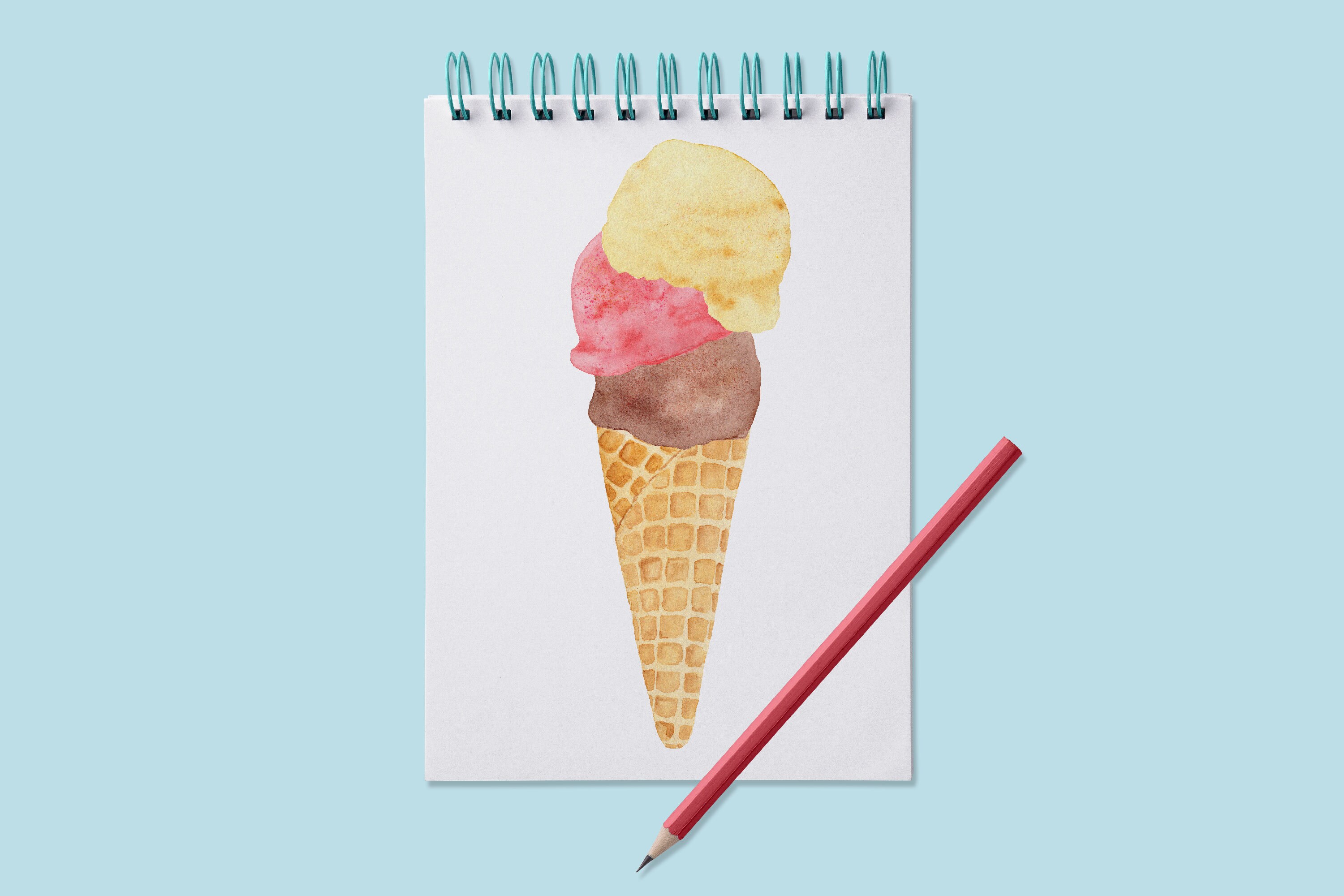 Watercolor Ice Cream Clipart. Ice Cream Shop. Popsicle Summer - Etsy