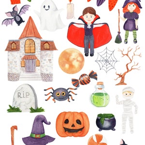 Cute Halloween Watercolor Clipart, Halloween Costume Party Clipart ...
