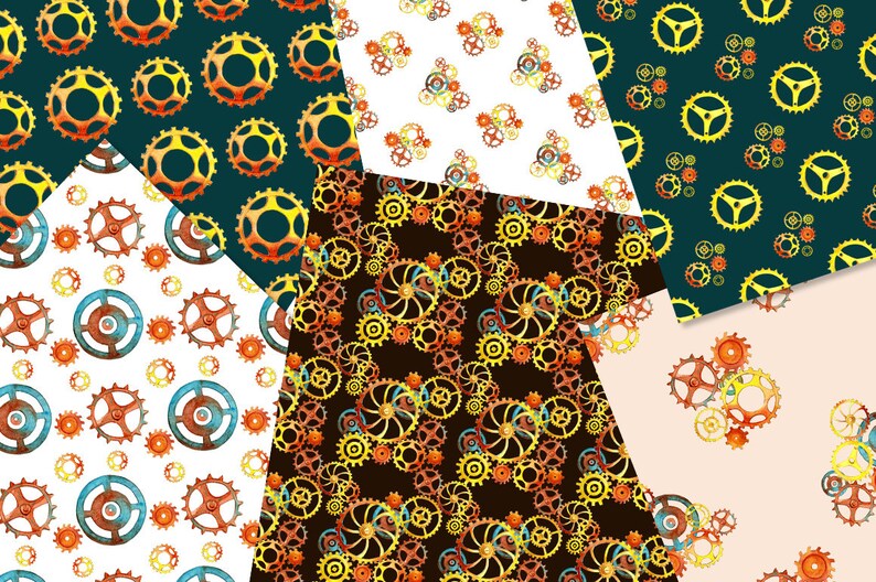 Steampunk Digital Paper Kit. Steam Punk Decoupage Paper - Etsy