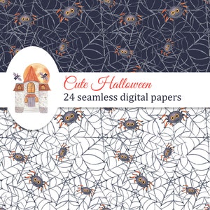 Halloween Digital Paper, Halloween Background, Kids Seamless Pattern ...