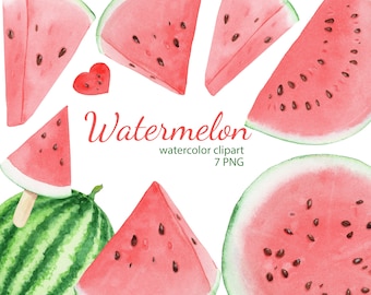 Watercolor Watermelon Clipart Set for Summer Party - Etsy