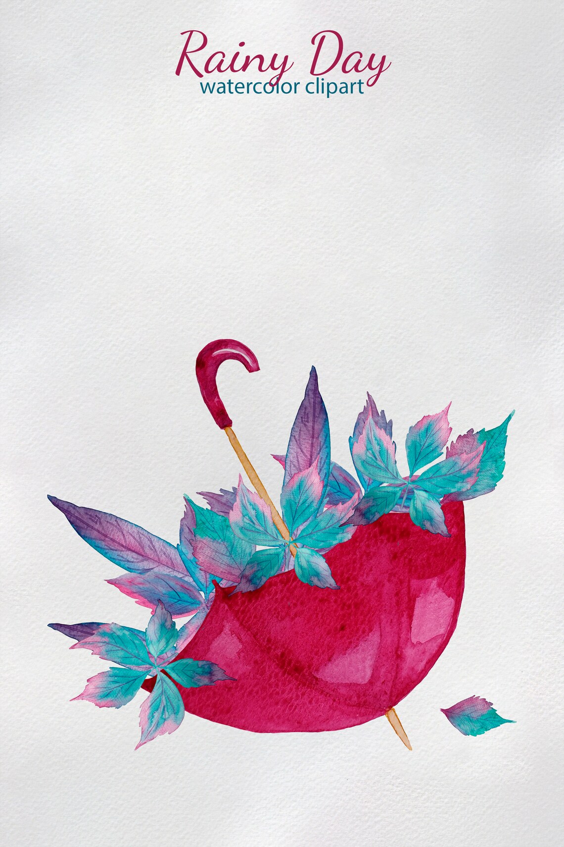 Rainy Day Watercolor Clipart Rainboots Clipart Umbrella - Etsy