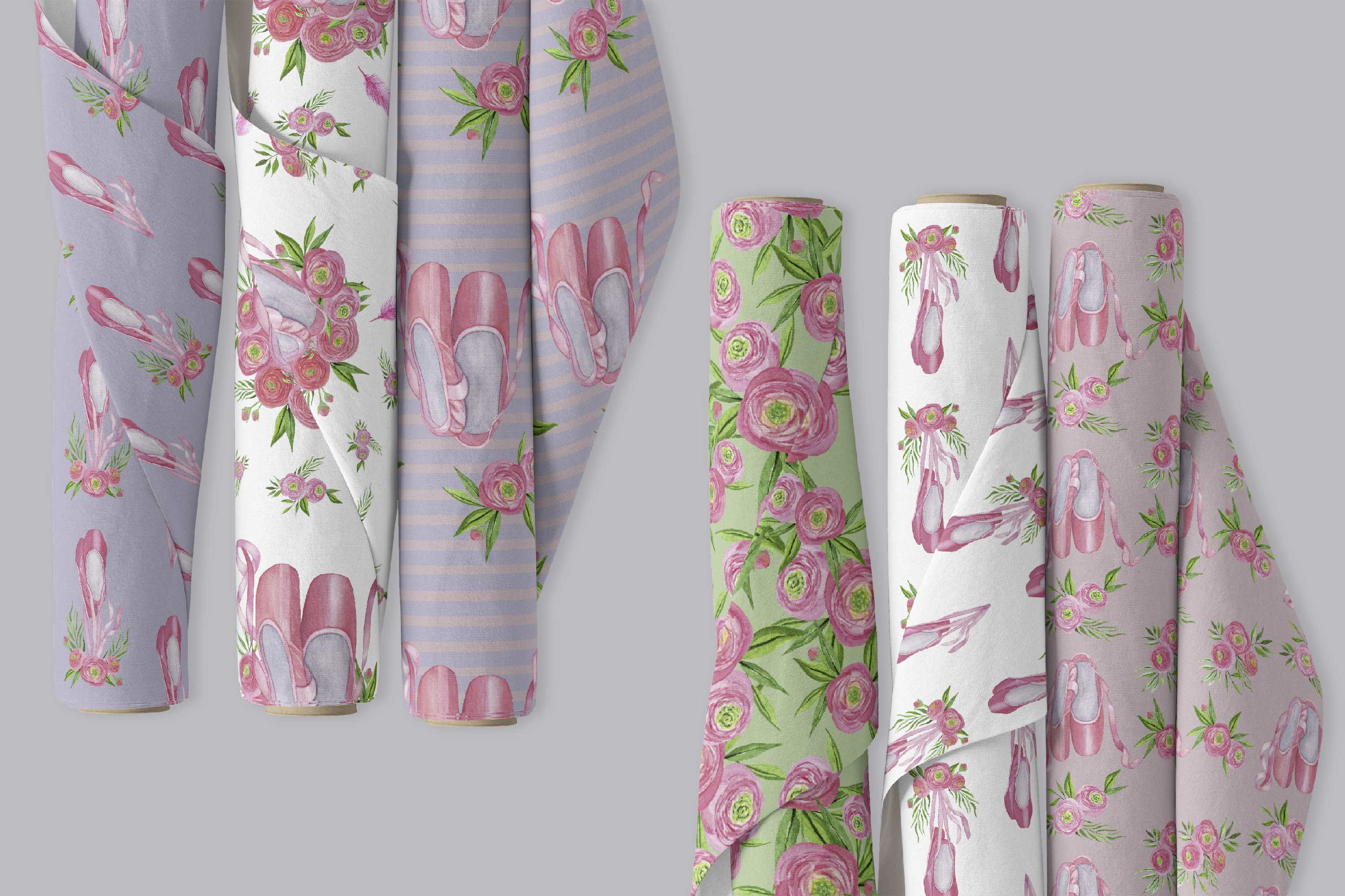 Floral Ballet Shoes Digital Papers Set. Ballerina Scrapbooking Paper - Etsy