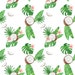 Watercolor Tropical Fruits Digital Papers. Palm Leaves Seamless ...