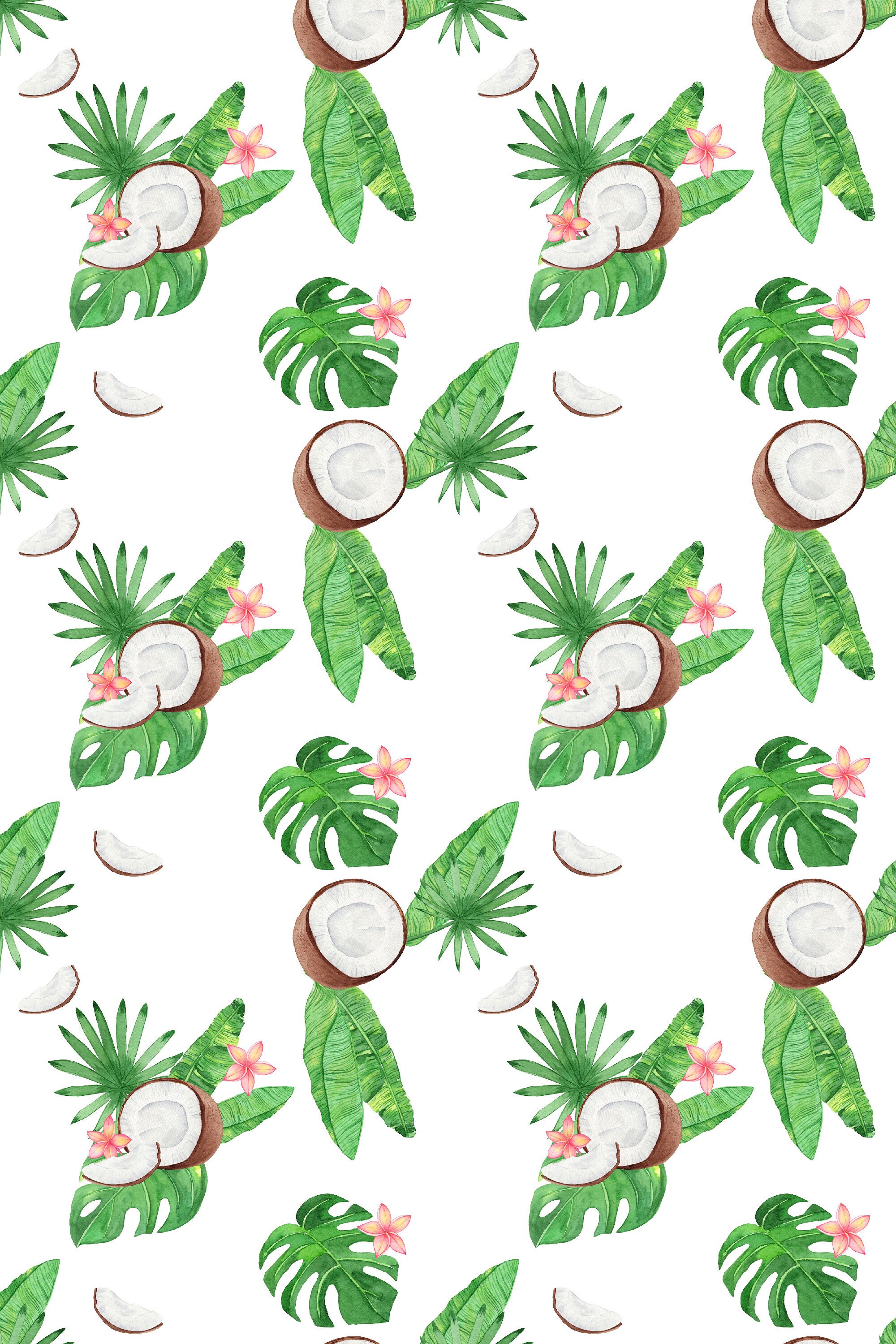 Watercolor Tropical Fruits Digital Papers. Palm Leaves - Etsy