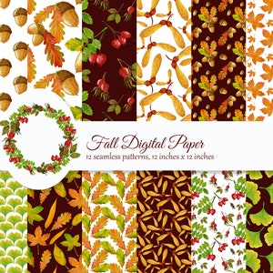 Fall Digital Paper, Watercolor Autumn Paper - Etsy