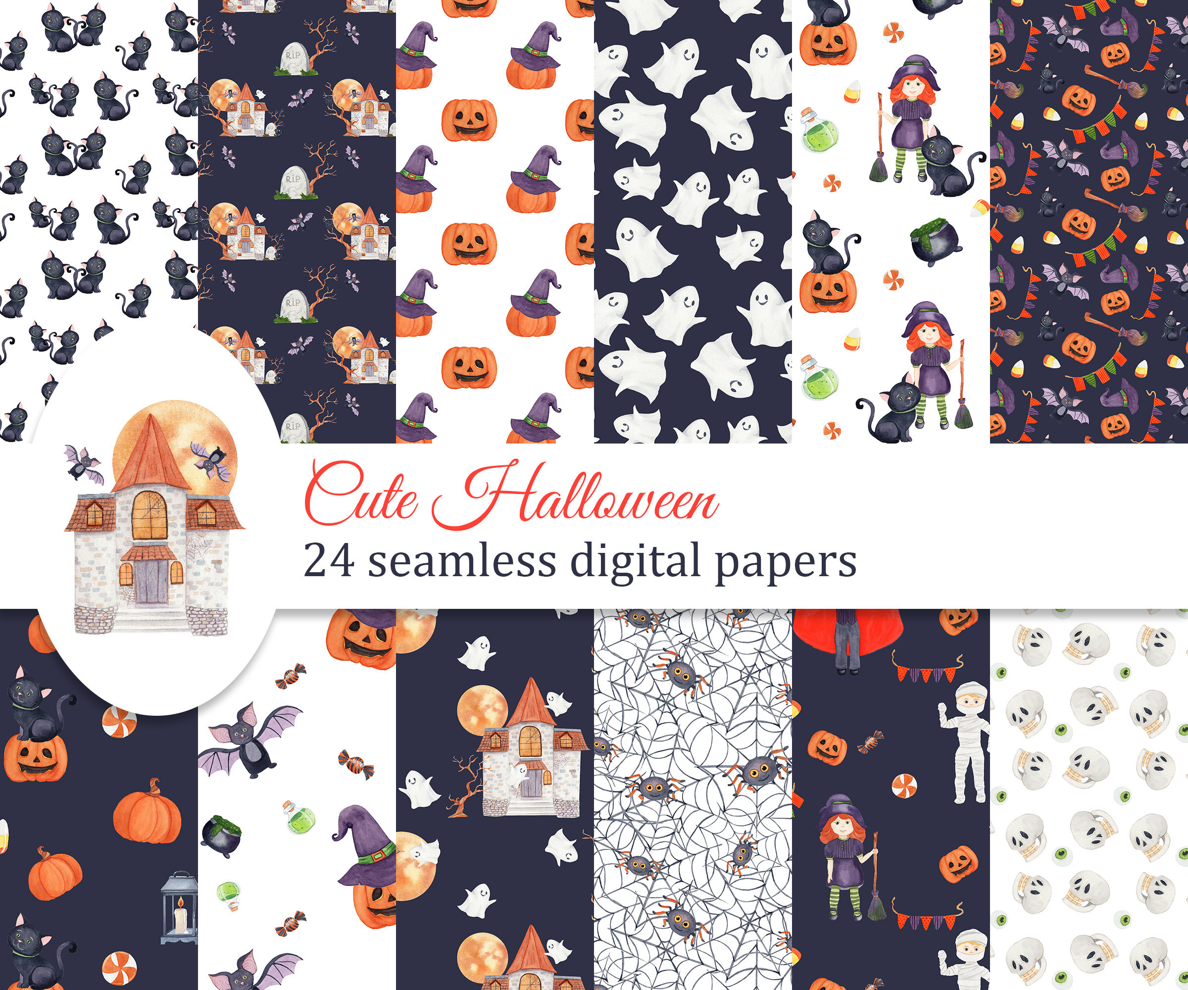Halloween Digital Paper Halloween Background Kids Seamless - Etsy