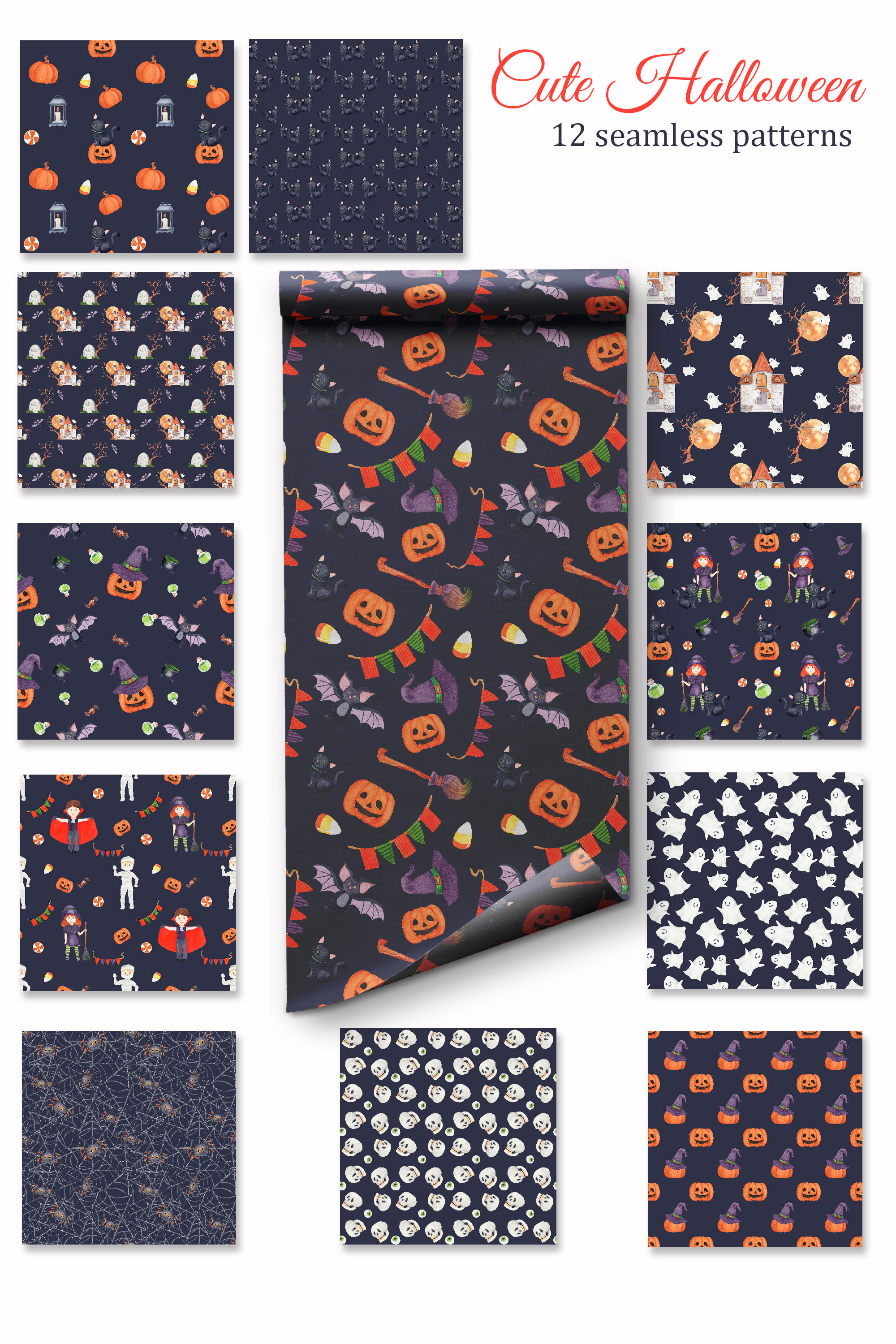 Halloween Digital Paper Halloween Background Kids Seamless - Etsy