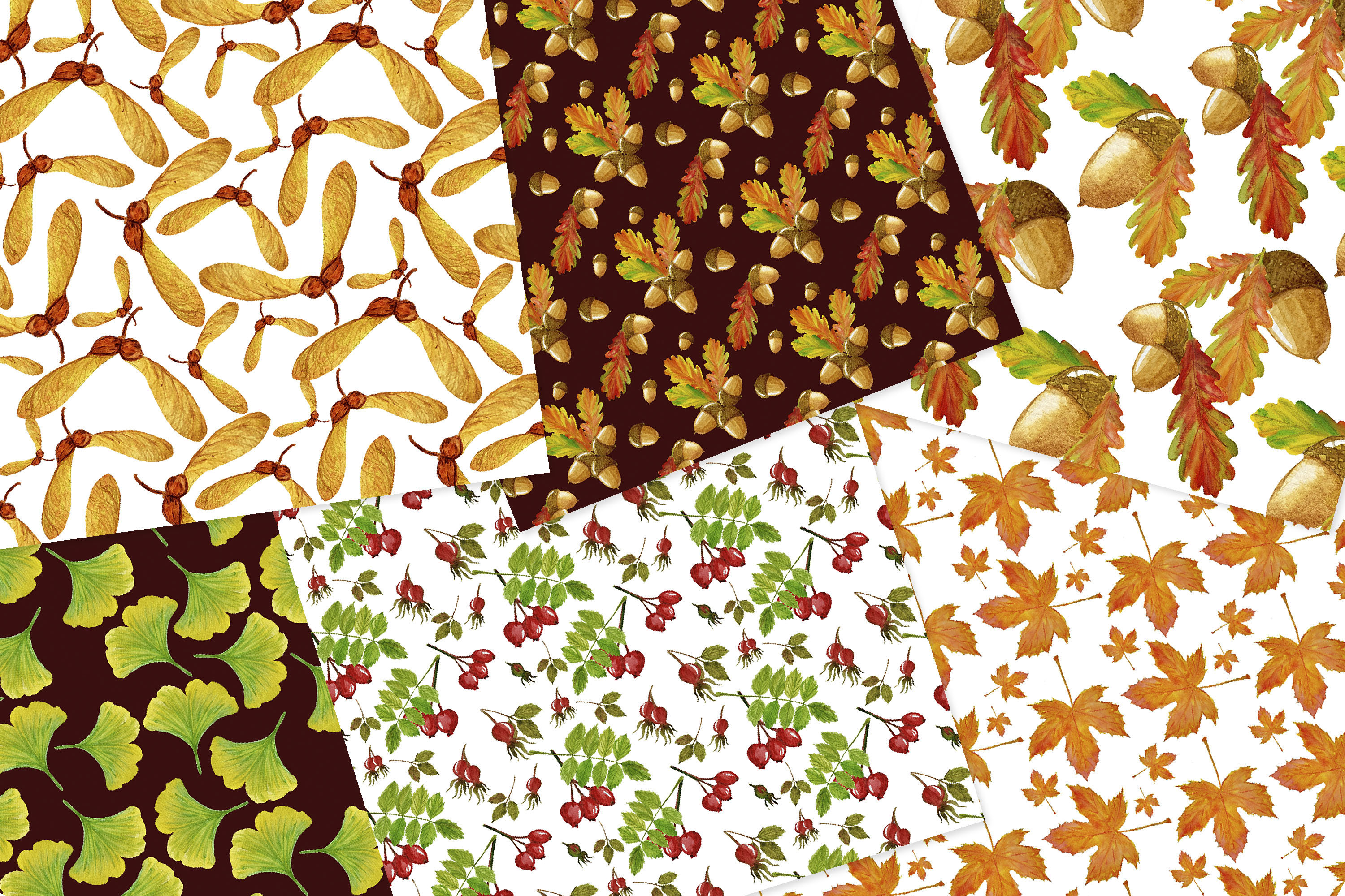 Fall Digital Paper Watercolor Autumn Paper - Etsy