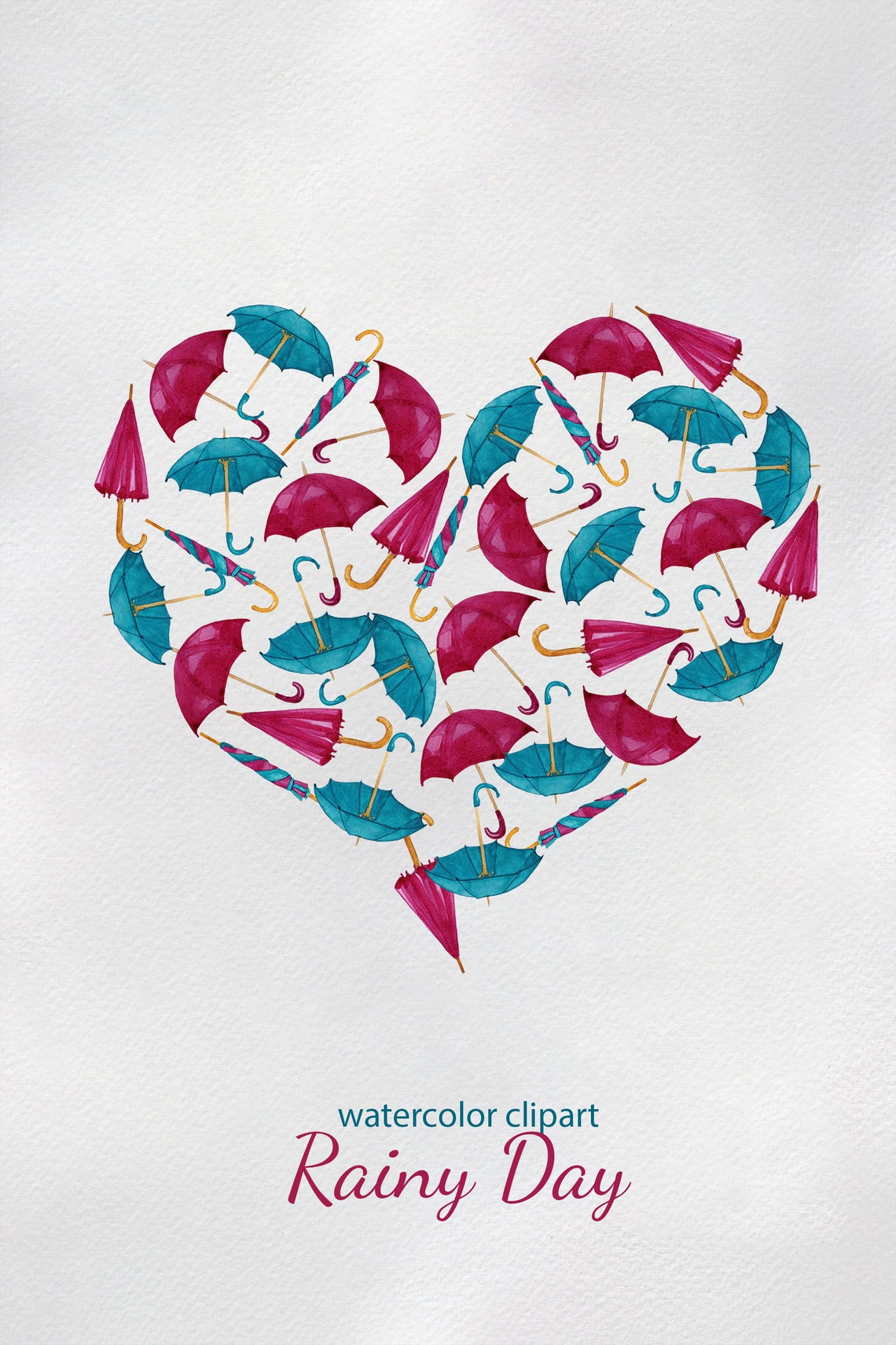 Rainy Day Watercolor Clipart Rainboots Clipart Umbrella - Etsy