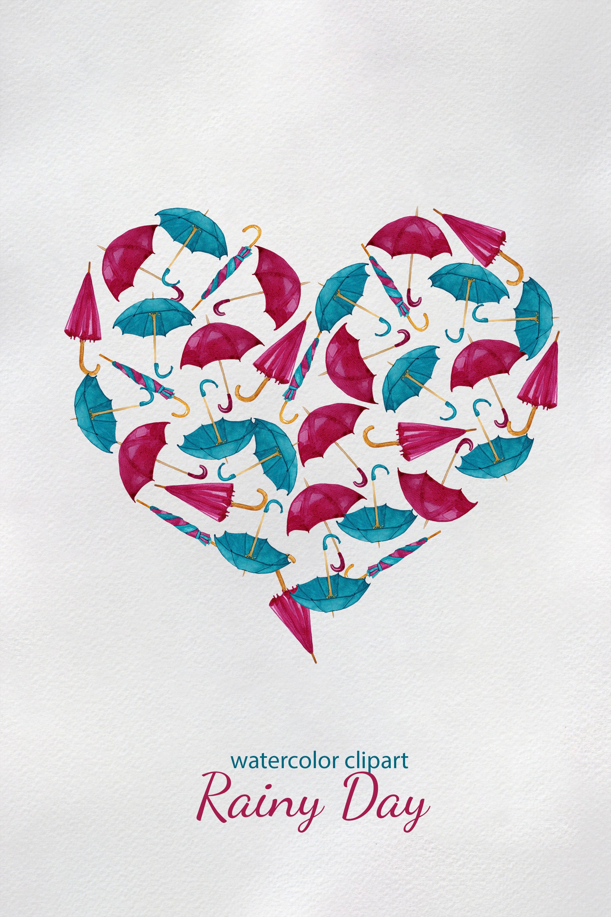 Rainy Day Watercolor Clipart Rainboots Clipart Umbrella | Etsy