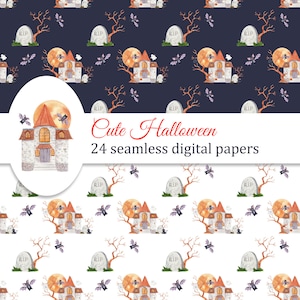Halloween Digital Paper, Halloween Background, Kids Seamless Pattern ...