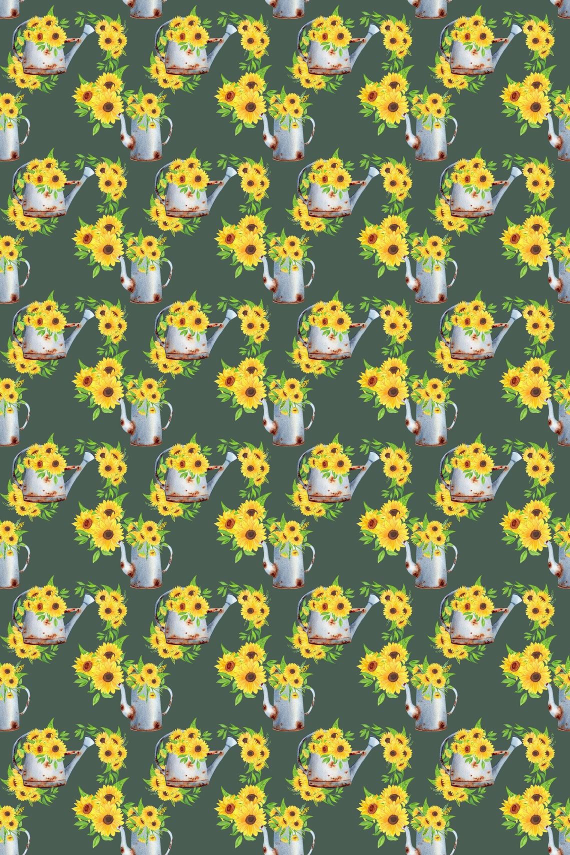 Sunflowers Digital Paper Pack. Watercolor Scrapbook Paper - Etsy