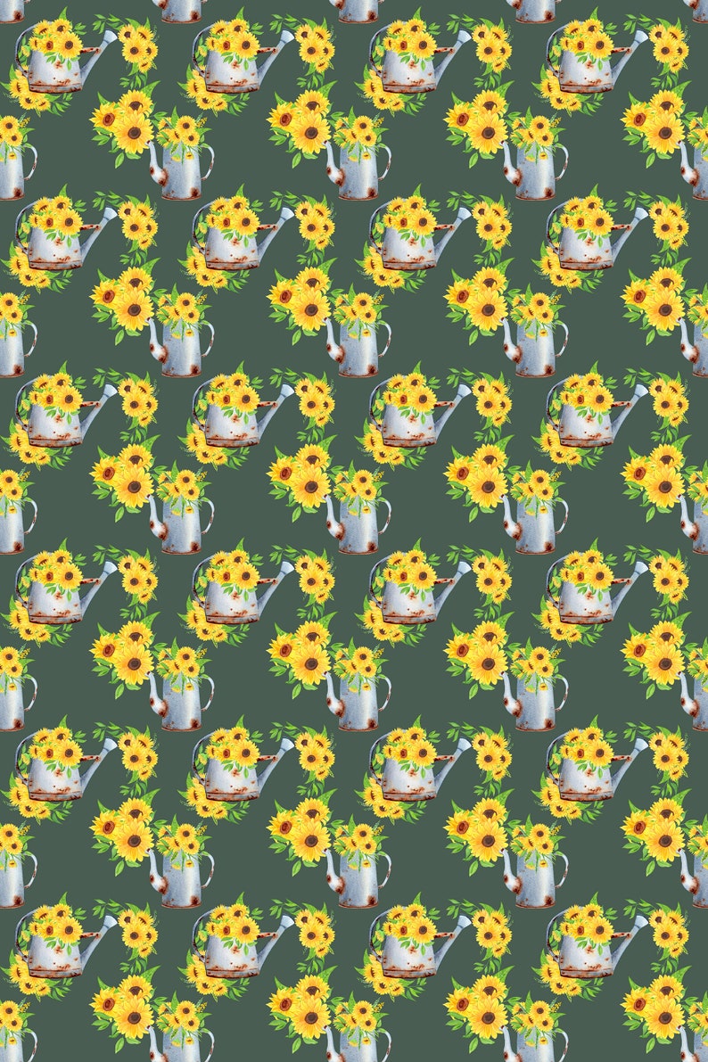 Sunflowers Digital Paper Pack. Watercolor Scrapbook Paper - Etsy