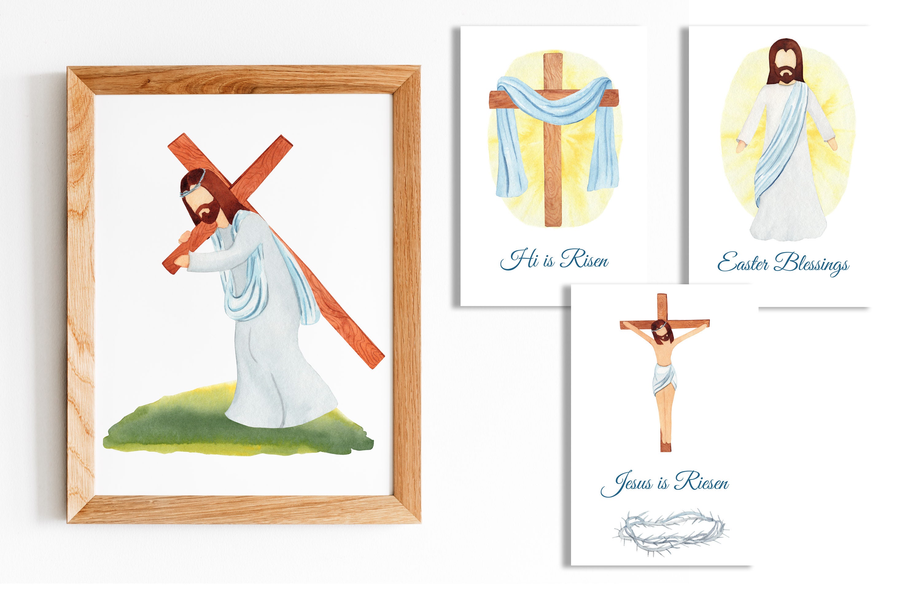 Religious Easter Clipart the Easter Story Jesus Risen Cross - Etsy