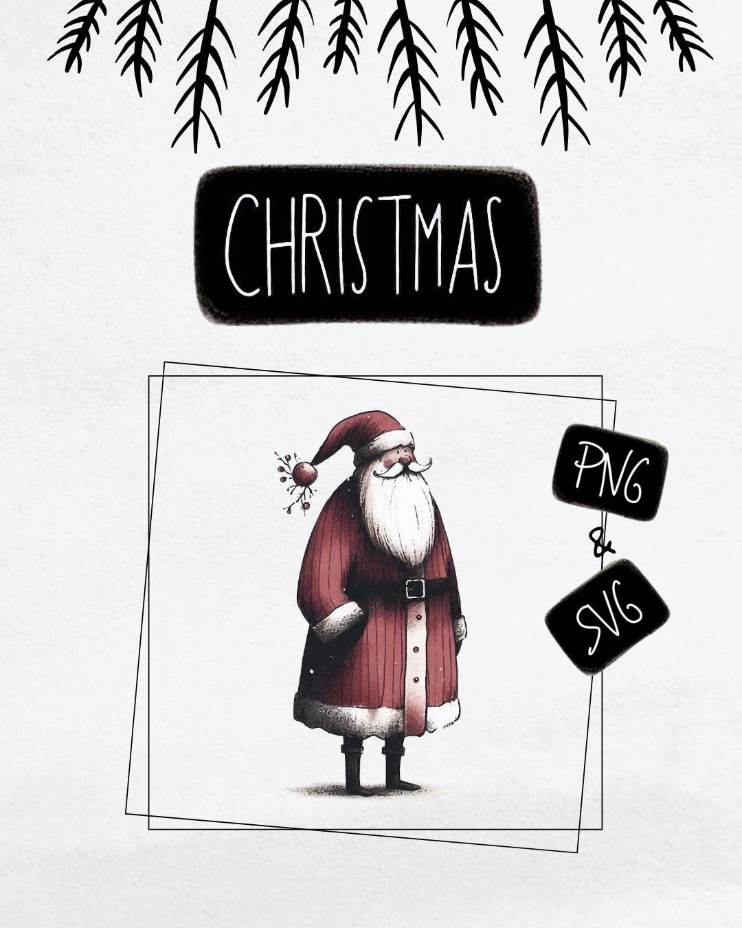 Santa Claus Christmas Clipart SVG & PNG Bundle, Graphics for Christmas ...
