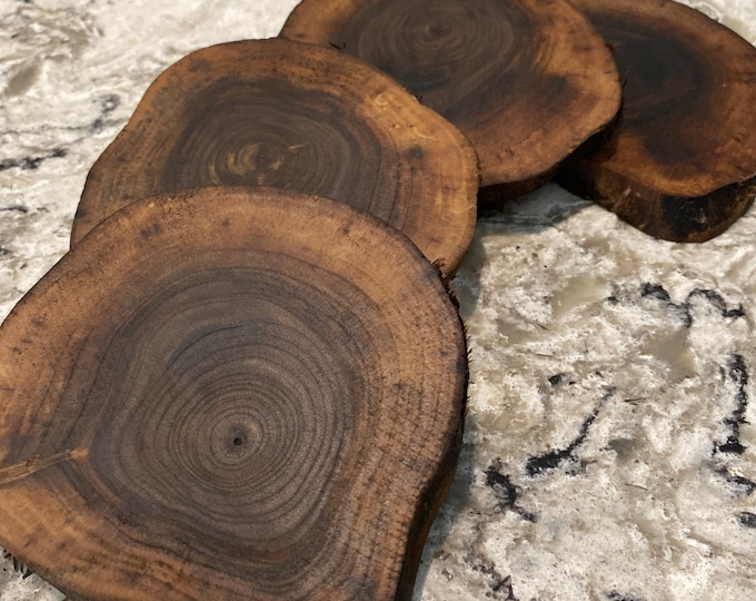 Live Edge, Walnut Coasters - Etsy