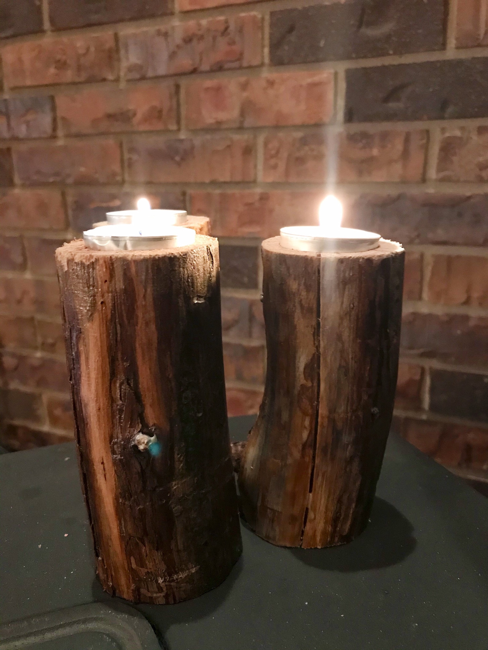 Cedar Candlesticks Rustic Wood Candles Reclaimed Wood | Etsy