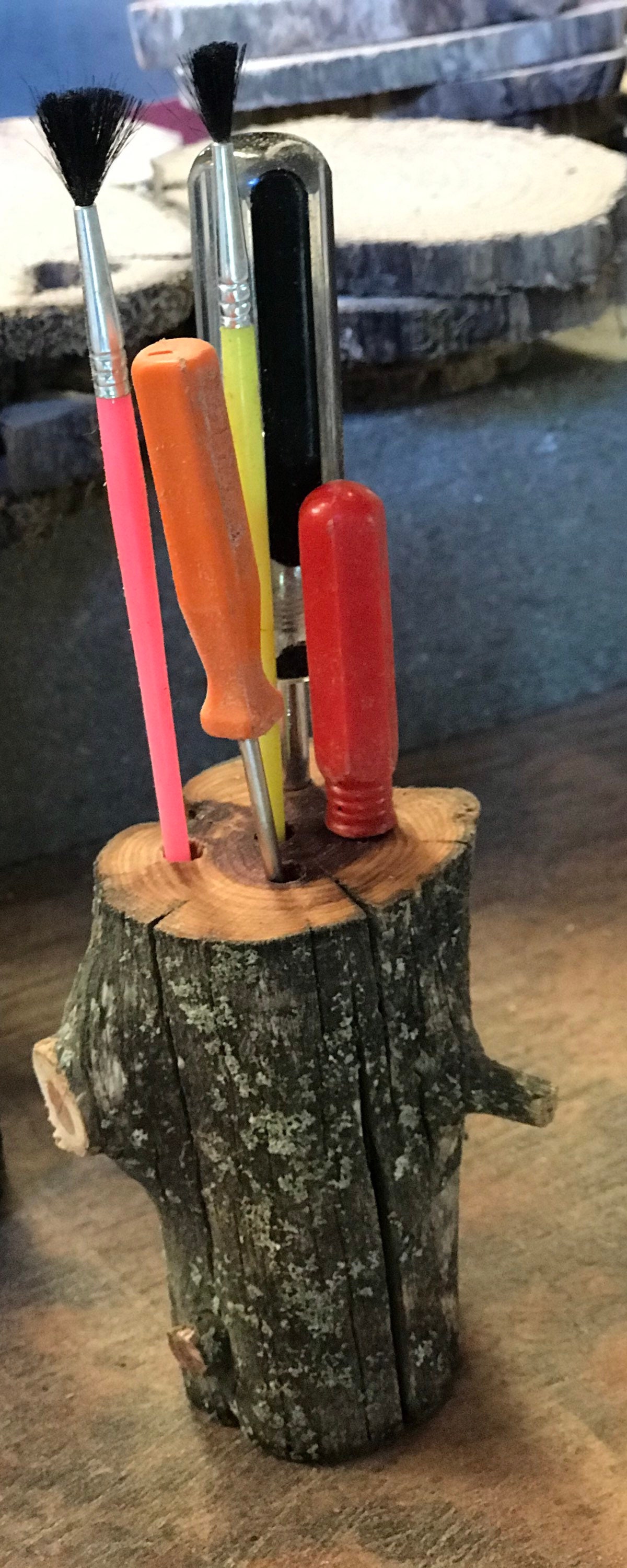 Tree Branch Tool Caddy Pencil Paintbrush Holder. Unique | Etsy