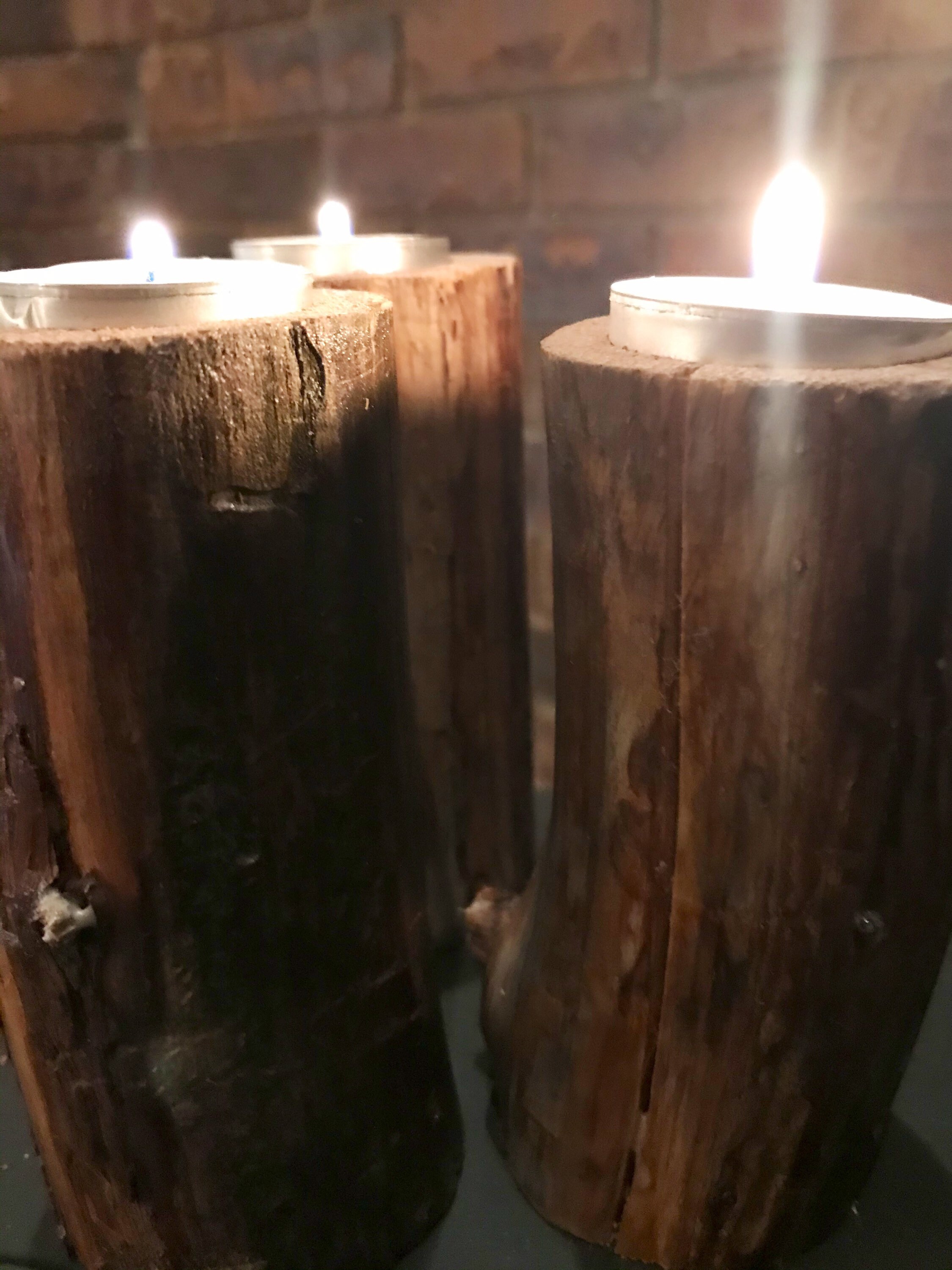 Cedar Candlesticks Rustic Wood Candles Reclaimed Wood | Etsy