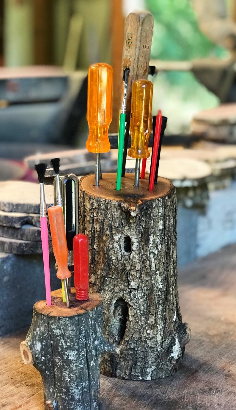 Tree Branch Tool Caddy Pencil Paintbrush Holder. Unique | Etsy