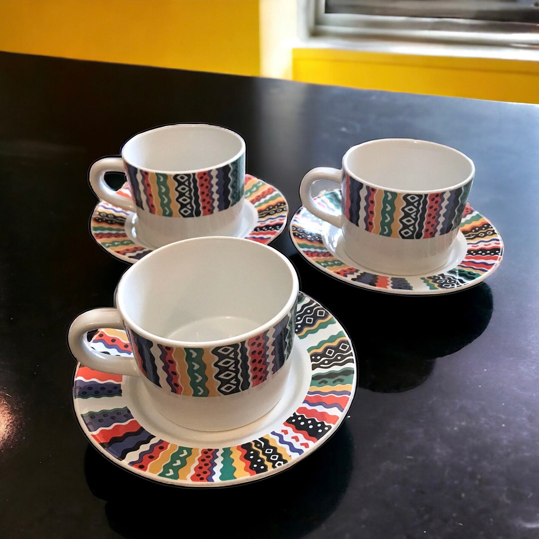 3 Century Stoneware Japan Coffee Tea Cup and Saucer Sets Y2K 1990s ...