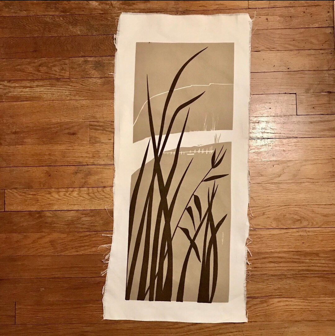 Marushka Screenprint Canvas Art 26 X 20 Lake Dock Grass MCM - Etsy