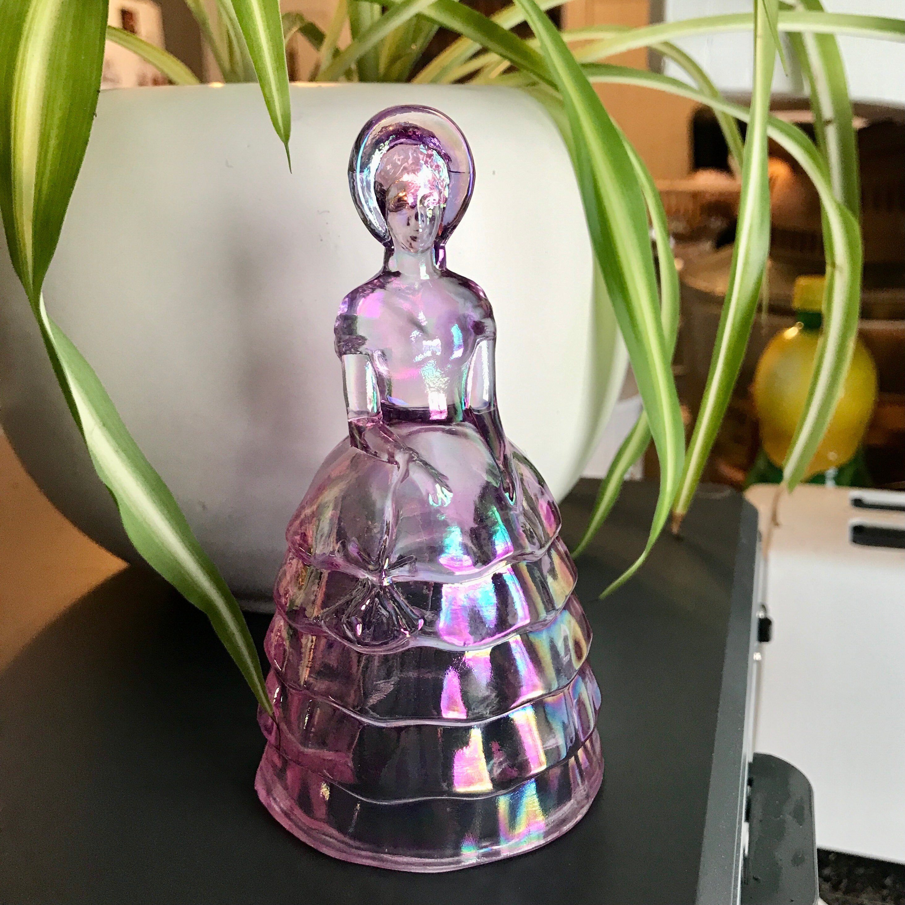 Summit Carnival Glass Melanie Southern Belle Lady Pink Iridescent ...