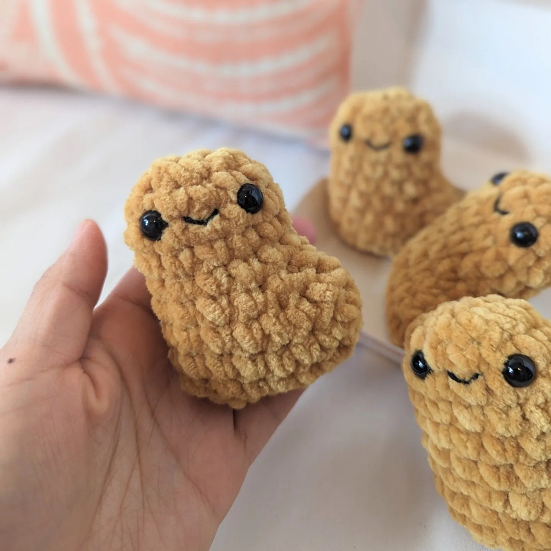 Crochet Chicken Nugget Plush, Amigurumi Chicken Nugget - Etsy