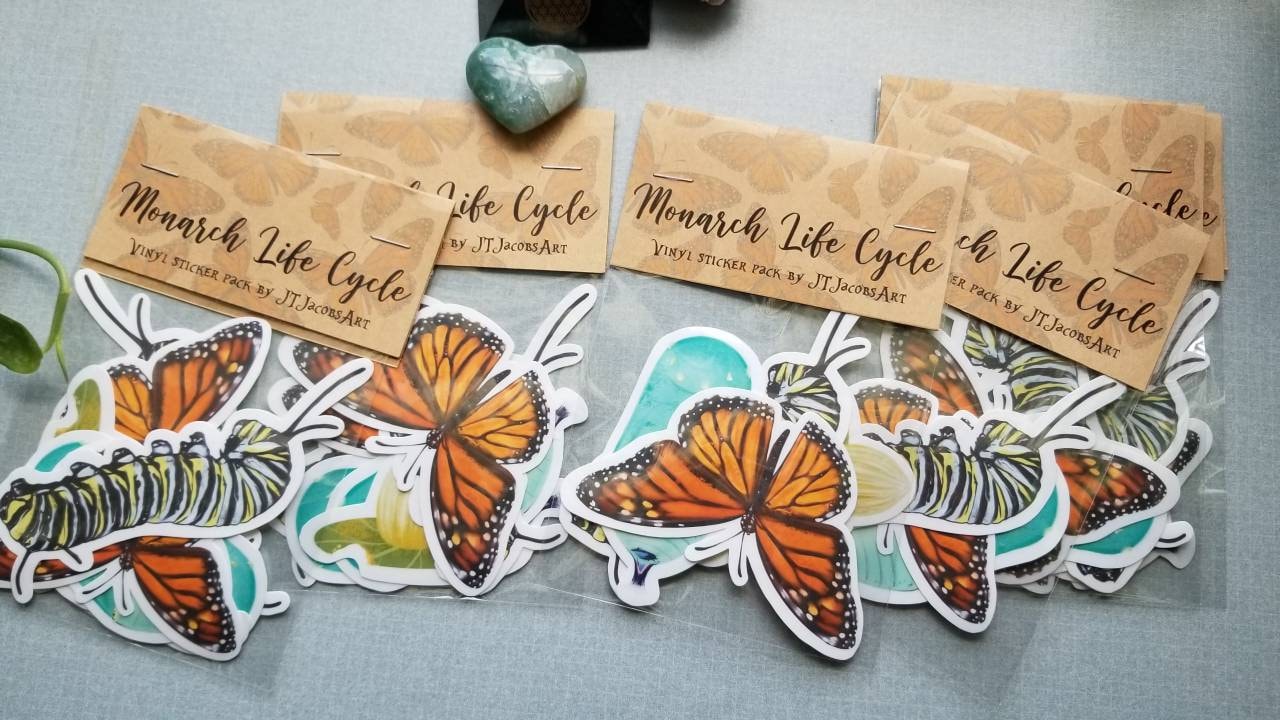 Monarch Butterfly Life Cycle Vinyl Sticker Packs - Etsy
