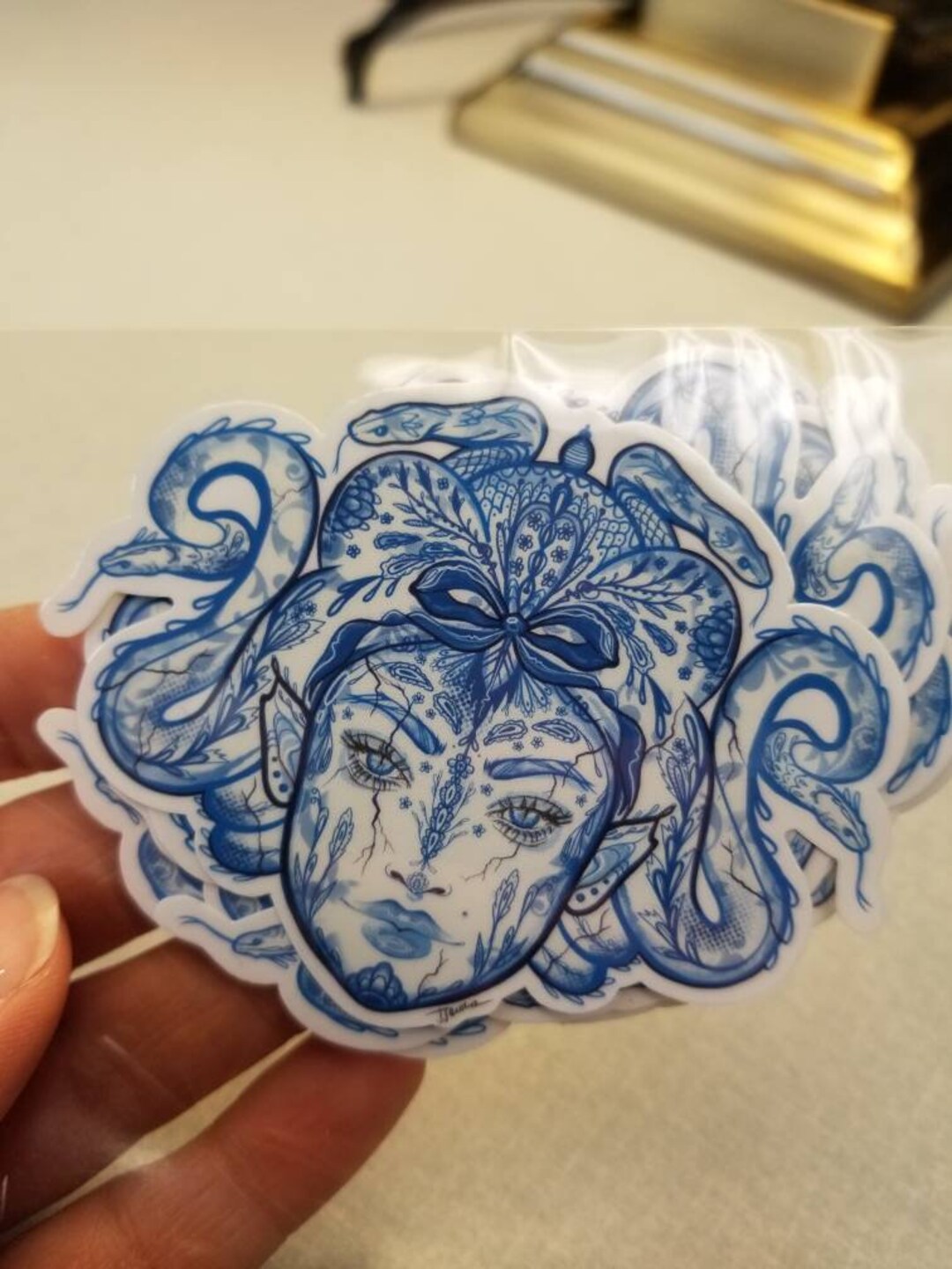 Delft Medusa Stickers, Vinyl Medusa Stickers - Etsy
