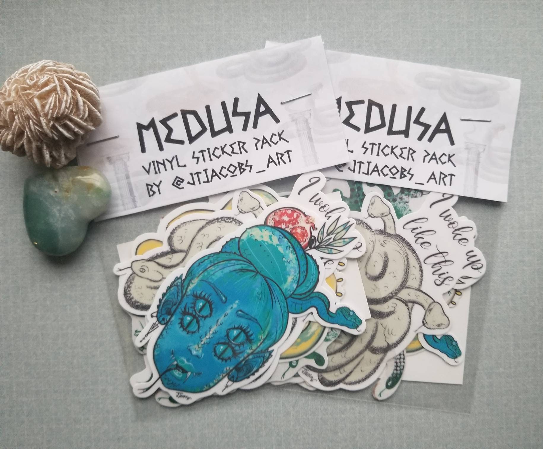 Medusa Vinyl Sticker Pack, Medusa Art, 5 Vinyl Stickers, Greek ...