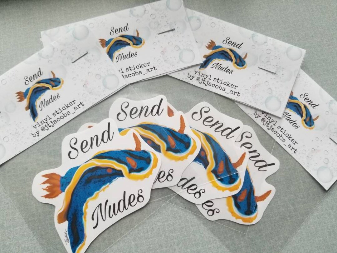 Send Nudes (nudibranch Sticker) 2 Vinyl Stickers, Marine Biology Art ...