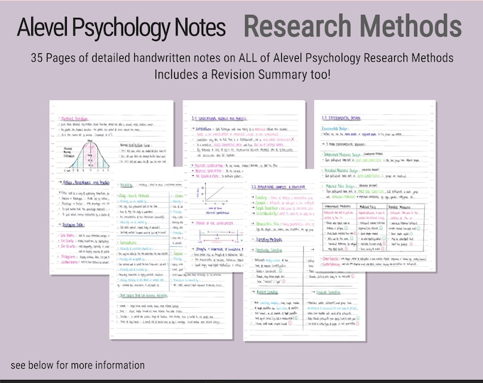 Psychology Research Methods Notes A Student - Etsy