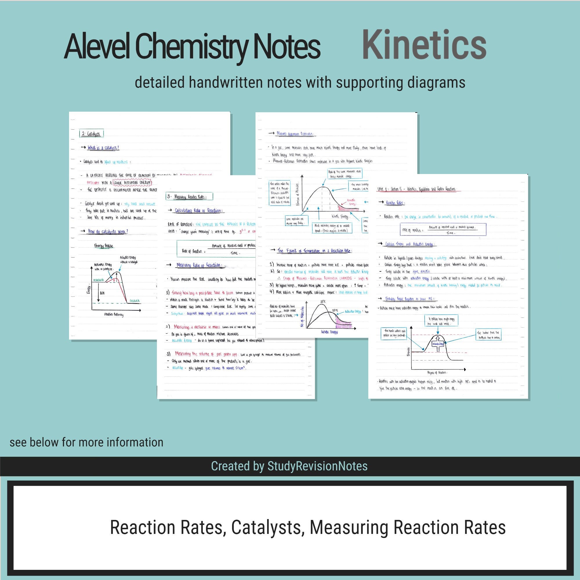 Chemistry Notes : Kinetics - A* Student - Etsy UK