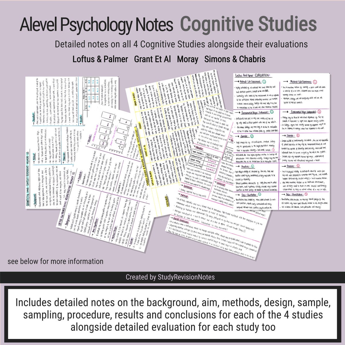 Handwritten Psychology Notes on the Cognitive Core Studies With ...