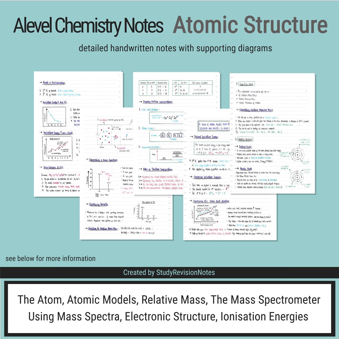 Chemistry Notes :atomic Structure - A* Student - Etsy