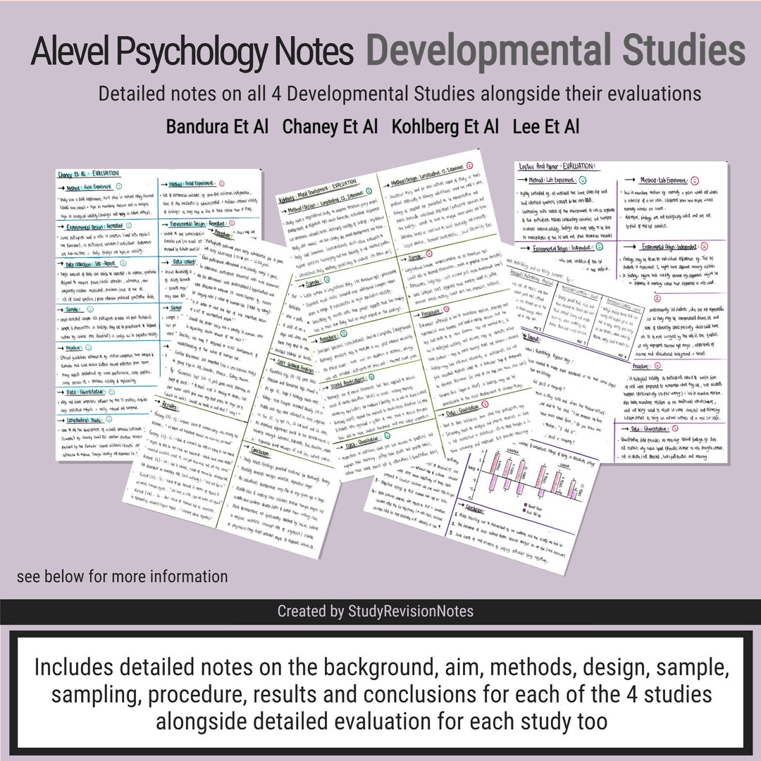Alevel Psychology Notes on the Developmental Studies With Evaluation ...