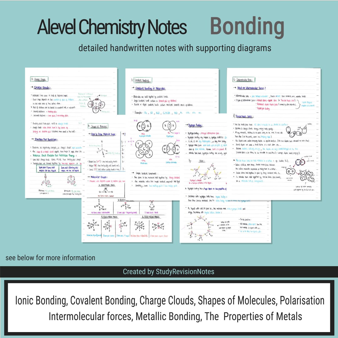 Chemistry Notes: Bonding - A* Student - Etsy UK