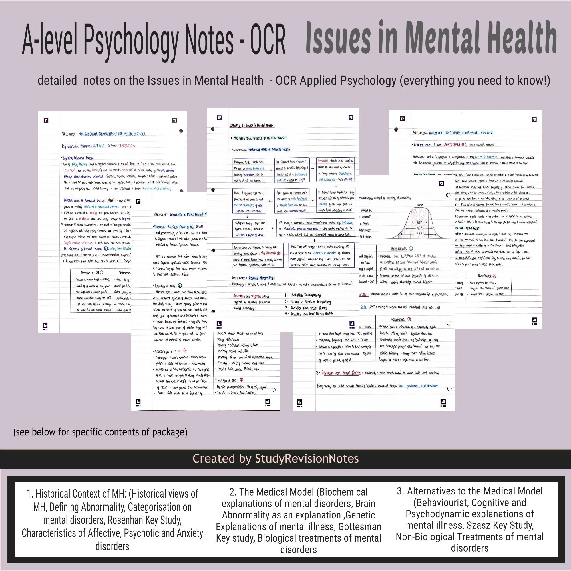 Psychology Issues in Mental Health Notes A Student | Etsy