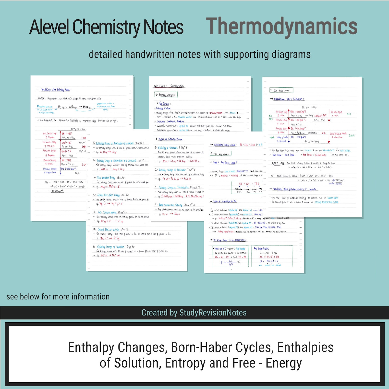 Chemistry Notes: Thermodynamics - A* Student - Etsy