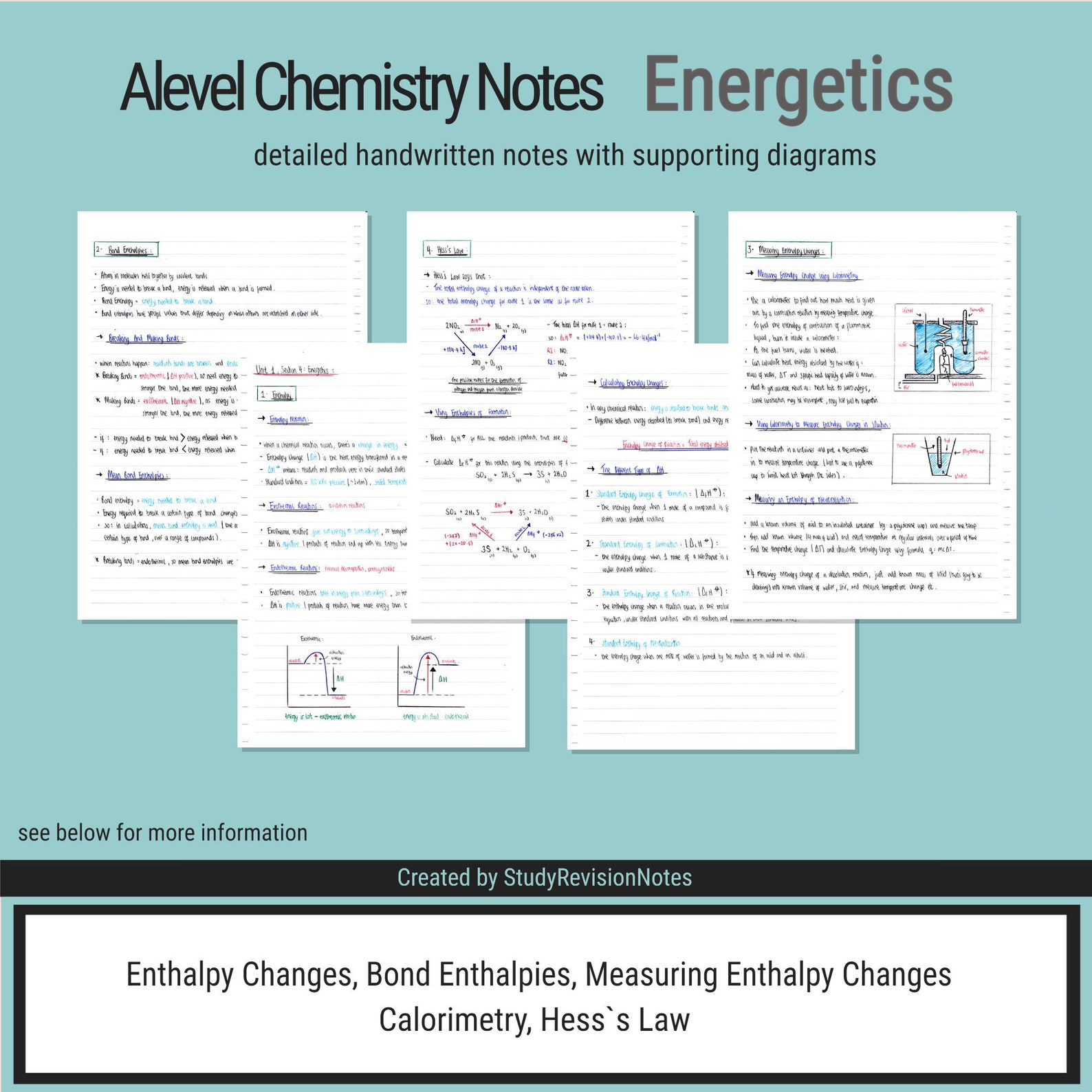Chemistry Notes: Energetics A Student | Etsy